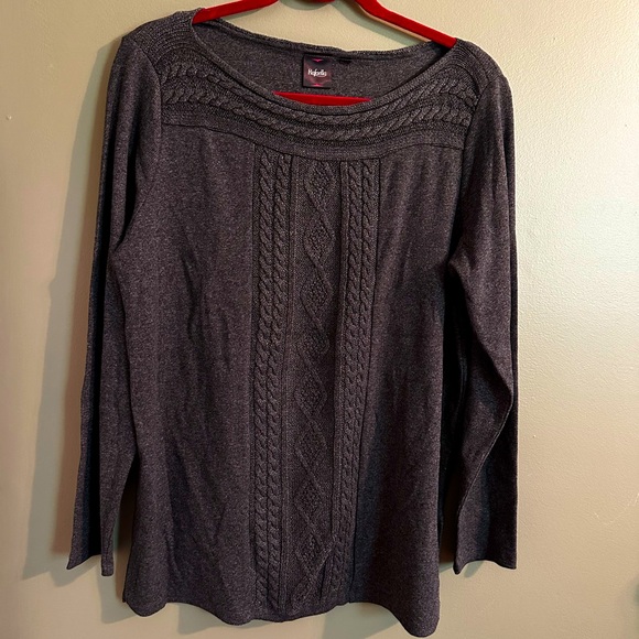 Rafaella | Sweaters | Rafaella Charcoal Cable Knit Sweater | Poshmark